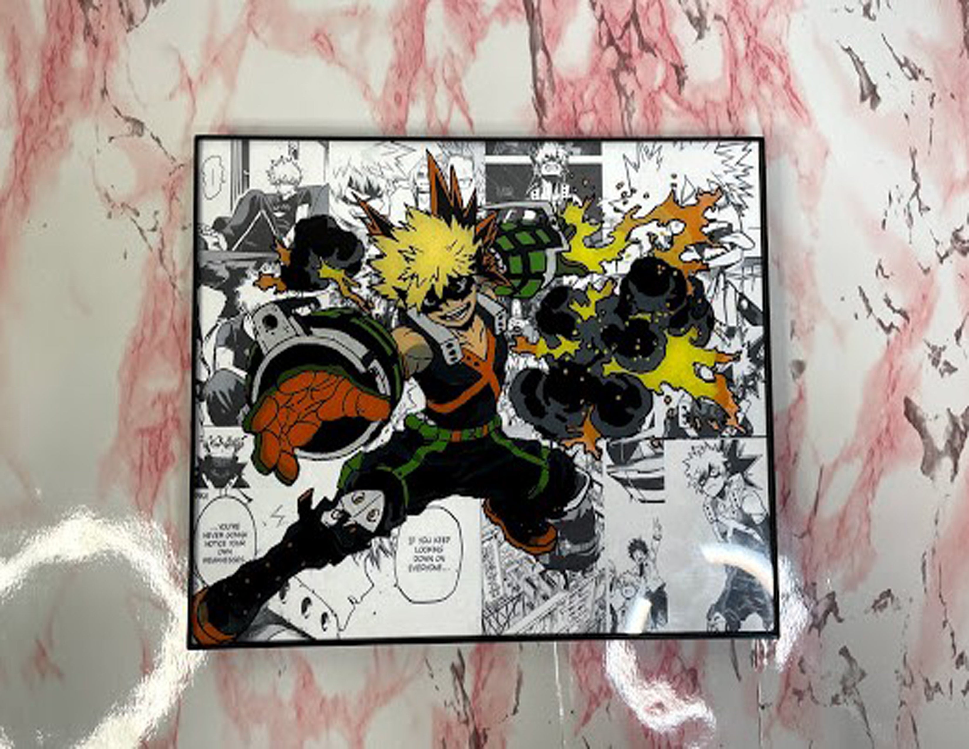 Custom Painted MHA Themed Glass Painting with Frame | Katelyn Morin