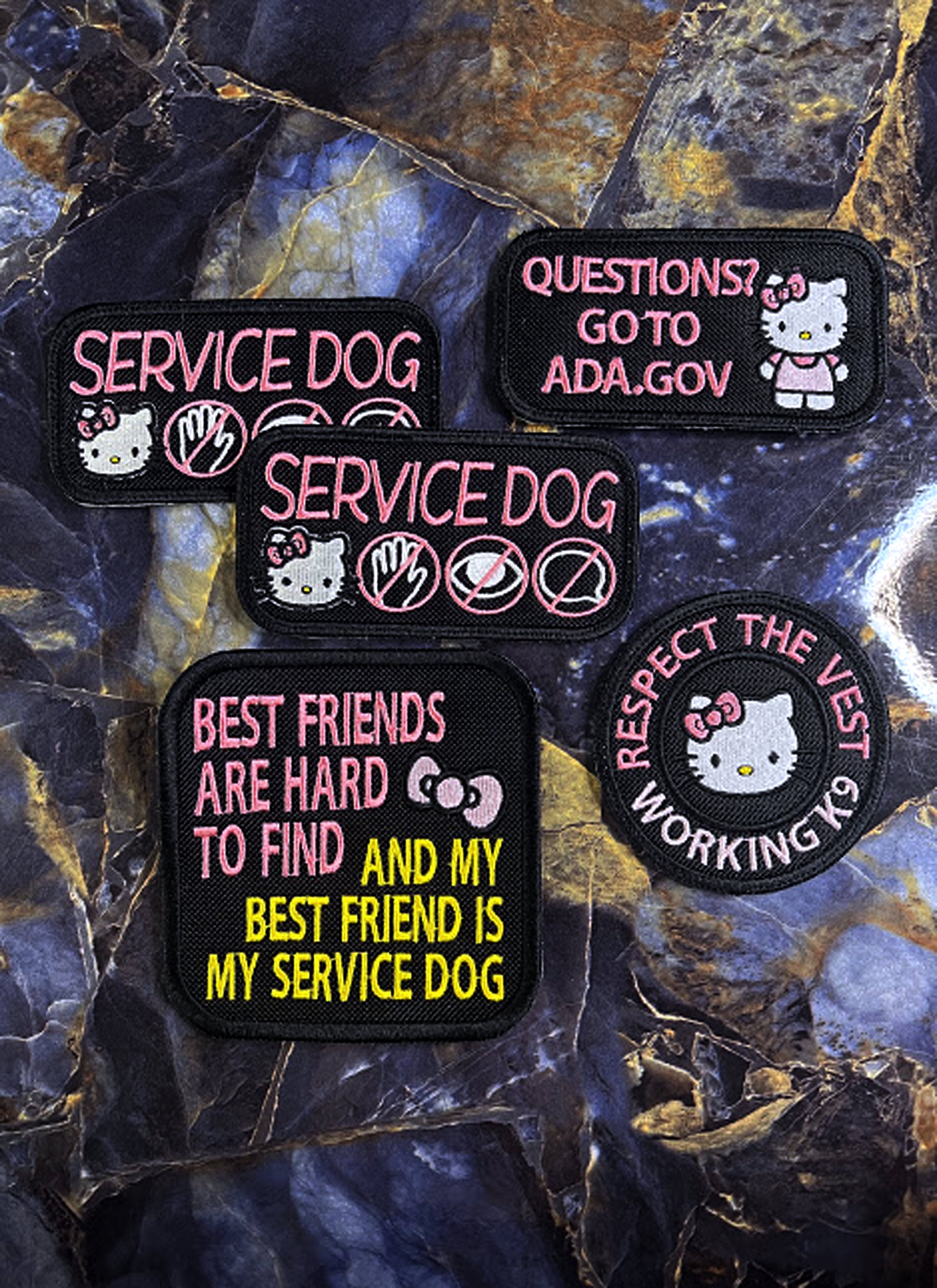 Hello Kitty Themed Service Dog Full Patch Set | Katelyn Morin
